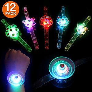 12 Pack LED Light up Bracelet Fidget Toys, Party Favors for Kids 4-8 8-12, Glow in The Dark Birthday Party Supplies, Pinata Goodie Bags Stuffers for kids, Halloween Party Favors Christmas Kids Gifts