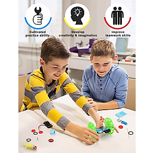 5 Set STEM Kit, Robot Building Kit, STEM Projects for Kids Age 8-12, DIY Electronic Science Experiments Engineering Toys,Gift for Boys and Girls 8 9 10 11 12 Year Old