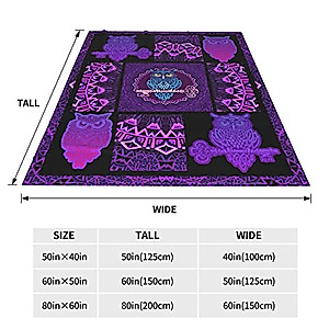 Owl Throw Cute Cartoon Animal Blanket Ultra Soft Warm Cozy Lightweight Microfiber Blankets Flannel Sherpa Fuzzy Plush Throws for Sofa Couch Bedding All Season 60"x50"