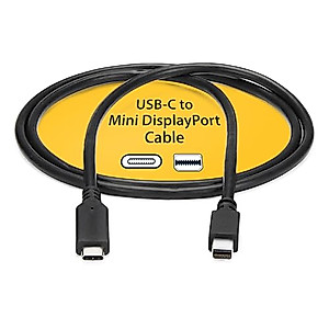 StarTech.com 1m / 3.3ft USB-C to Mini DisplayPort Cable - 4K 60Hz - Black - USB 3.1 Type C to mDP Adapter (CDP2MDPMM1MB)