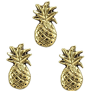 Large Decorative Pineapple Magnets Set of 3PC Antique Gold