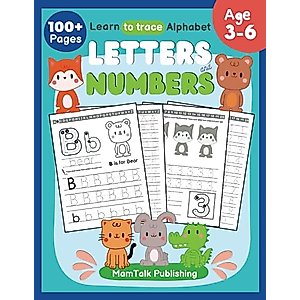 Learn to Trace Alphabet Letters and Numbers from 0 to 20: A Fun Handwriting Practice Workbook for Preschool and Kindergarten: Animals Coloring and ... & 6 Year Olds Kids (Preschool Learning Books)