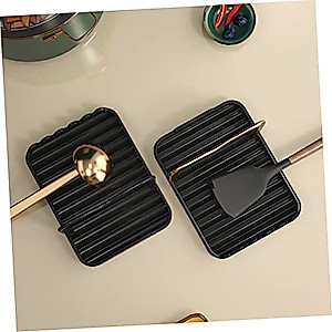 Zerodeko Spoon Stand for Kitchen Ladell Spoons lid and Spoon Rest Pan Cover Stand Pot lid Rack Stove Coffee Spoon Rest Pan Cover Rest Pot lid Storage Space Aluminum Chopstick Rest Household