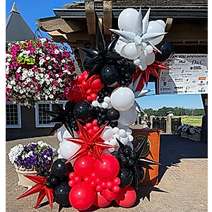 Explosion Star Foil Balloons, 50pcs Black Foil Cone Balloons, 26 inch Starburst Balloons Point Star Balloons for Halloween Christmas Birthday Party Decorations Baby Shower Wedding Photo Booth Backdrop