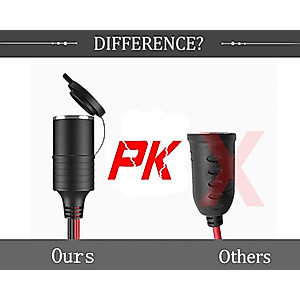 Car Cigarette Lighter Plug to SAE Quick Disconnect Adapter Extension Charging Cable 3.3 FT/16A Heavy Duty Power Supply CordCar Cigarette Lighter Plug (Female Socket)