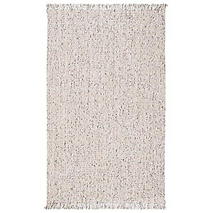 Safavieh Natural Fiber Collection 2' x 3' Silver/Natural NF826G Handmade Woven Fringe Jute Accent Rug