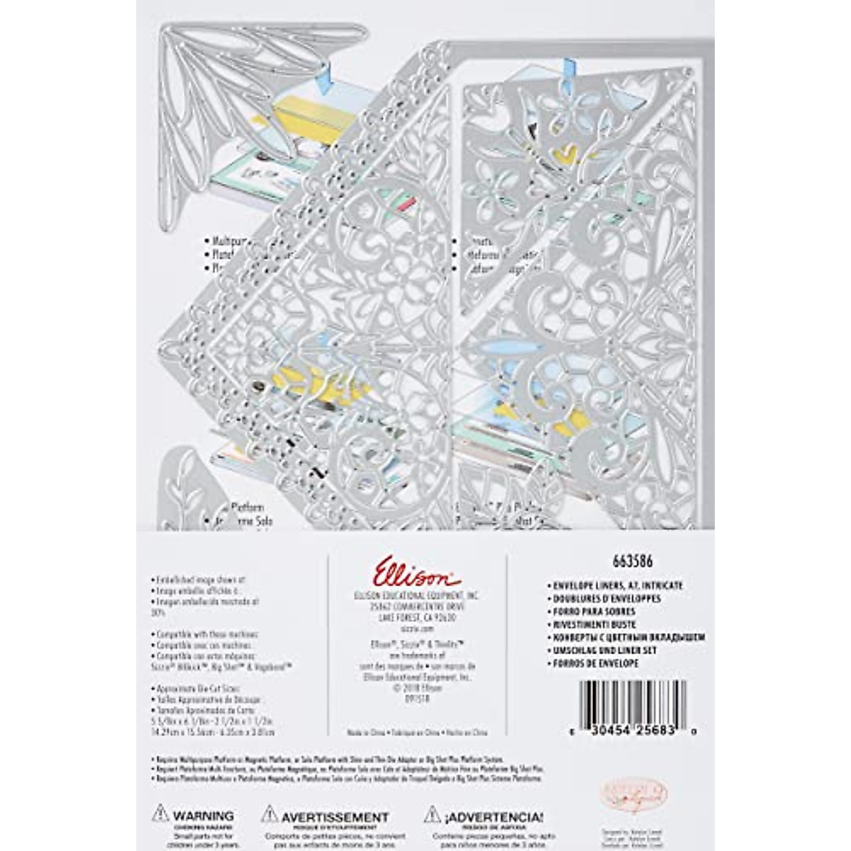 Sizzix Thinlits Die Set , Envelope Liners, A7, 7 Pack, One Size, Multicolor 7 Piece