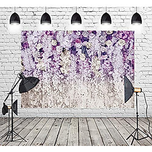 2.2x1.5m Photography Backdrops Purple Flowers Curtain Wedding Backdrop Bridal Shower Spiral Decorations Floral 3D Backdrop Table Dessert Decor Photoshooting Background XT-6708