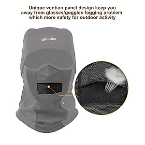 KINGBIKE Balaclava Ski Mask for Men Women Pasamontañas Hombre para Frio Winter Full Face Mask Cold Weather Water Resistant Windproof Fabric with Fleece Thermal Neck Warmer Gear Motorcycle(Black)