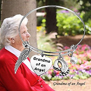 bobauna Grandma Of An Angel Memorial Bracelet Sympathy Gift For Loss of Grandchild Miscarriage Jewelry (grandma of an angel bracelet)
