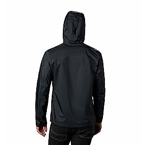 Columbia Men's Evapouration Rain Jacket, Waterproof and Breathable-, Black, Medium