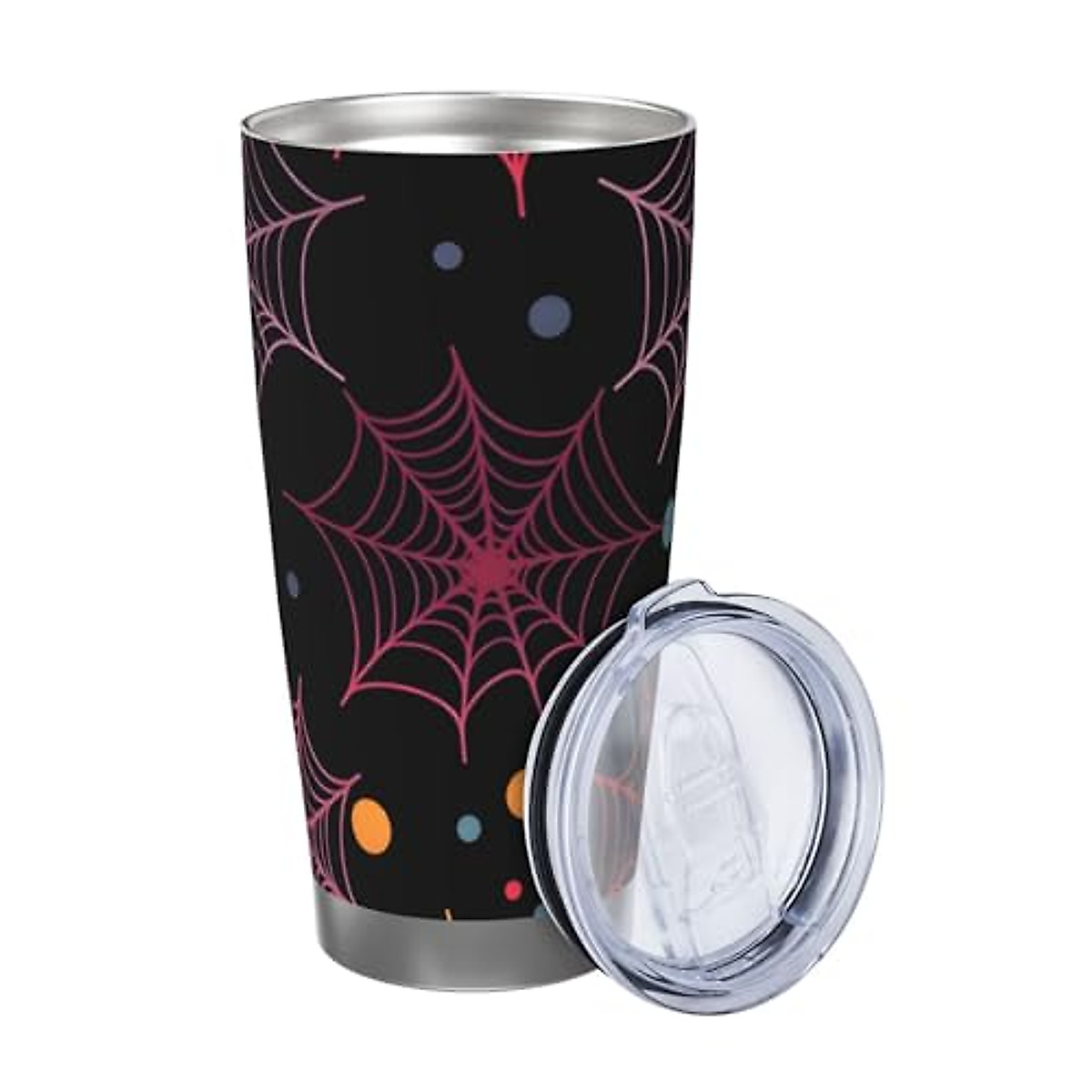 AYCZN Galaxy Cobweb 20 OZ Tumbler Stainless Steel Travel Coffee Mug, Halloween Spider Web Insulated Water Bottle with Lid and 2 StrawsLeakproof Thermal Cup