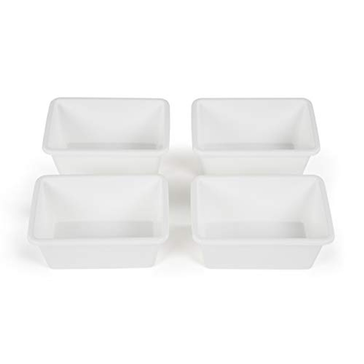 Humble Crew, White Small Plastic Storage Bins, Set of 4
