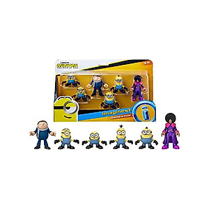 Fisher-Price Imaginext Minions Figure Pack, Set of 6 Film Character Figures for Preschool Kids Ages 3-8 Years