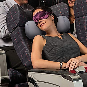 Squishy Deluxe Tube Microbead Bolster Pillow with Stay-Cool Fill & Silky Removable Cover, Flexible, Head, Neck & Back Support for Home & Away, Carrying Case, 13 x 6 inches, Grey