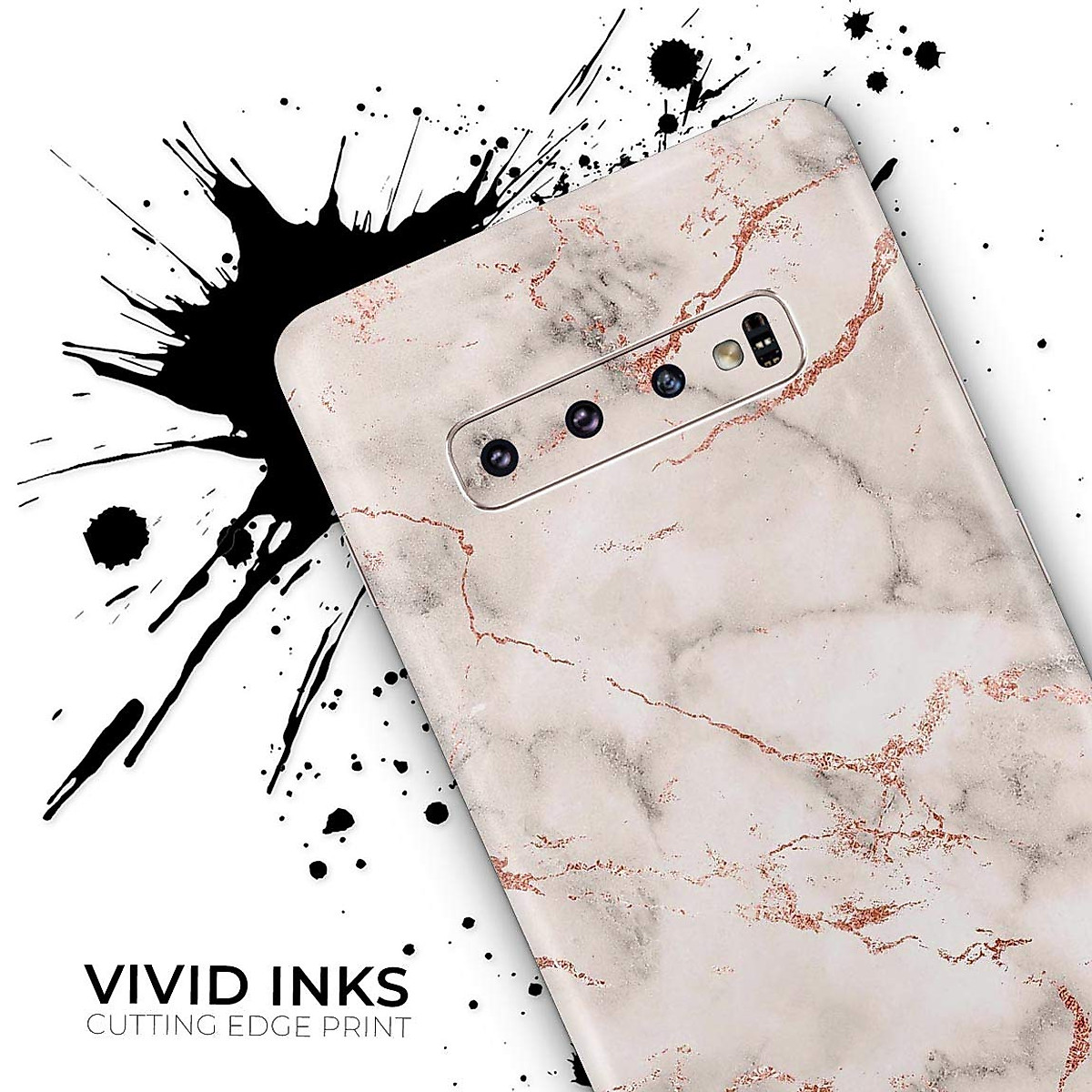 DesignSkinz Rose Pink Marble & Digital Gold Frosted Foil V4 Protective Vinyl Decal Wrap Skin Cover Compatible with The Samsung Galaxy S20 (Screen Trim & Back Glass Skin)