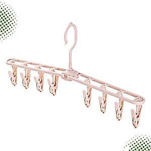 Cabilock Foldable Clip Hangers Clothes Sock Underwear Clips Space Saving Windproof Drying Racks Clothespins for Home Travel (Pink)