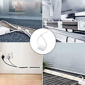 Strong Back-Glue Self Adhesive Cable Zip Tie Mounts Kit - 100 Set Cable Management Clips with 6" Zip Ties, Wire Holders and Screws - Outdoor Sticky Wire Organizer Clips - White