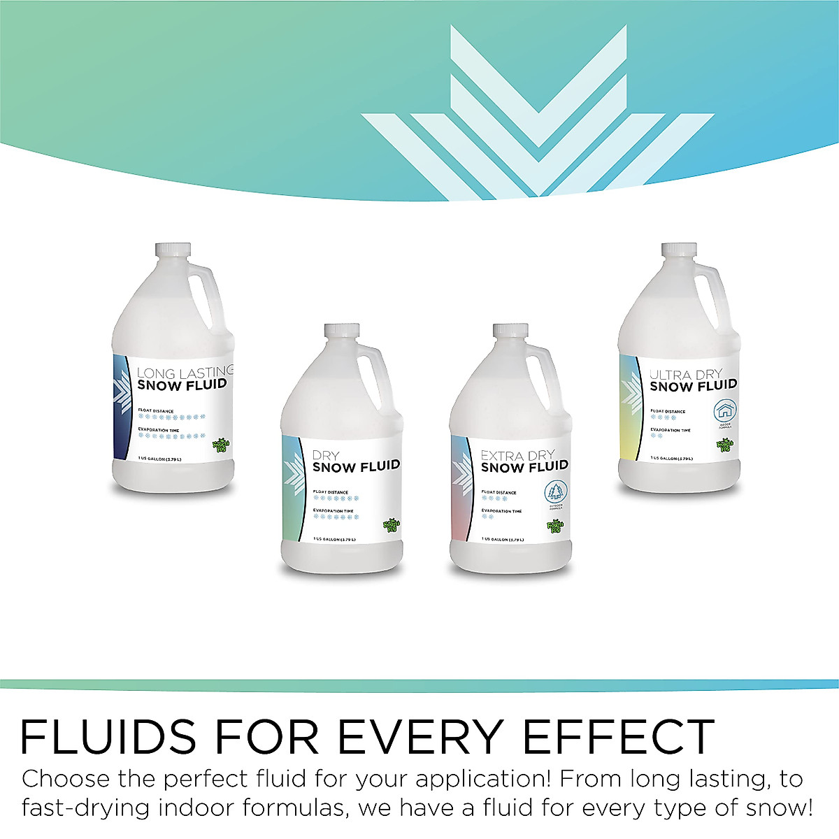 Froggy's Flakes Snow Machine Fluid, Long-Lasting Formula Snow Fluid with 75+ Feet Float/Drop, 4 Gallon Case