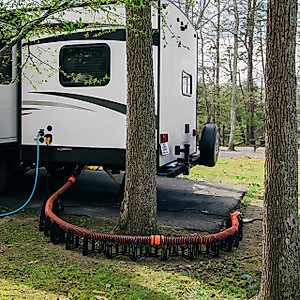 Camco RhinoEXTREME 20’ Camper/RV Sewer Hose | RV Accessories Include 360° Clear Swivel Wye Fitting & Removable 4-in-1 Adapter for RV Storage and Organization & More | TPE Tech for Durability (21056)