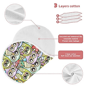 vvfelixl Muslin Burp Cloths Cute Cartoon Owls Baby Washcloths for Baby Girl Boys 2 Pack
