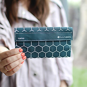 LunchSkins Reusable Snack Food Bag, Charcoal Honeycomb (LS2-HONEYCOMB-CHA)