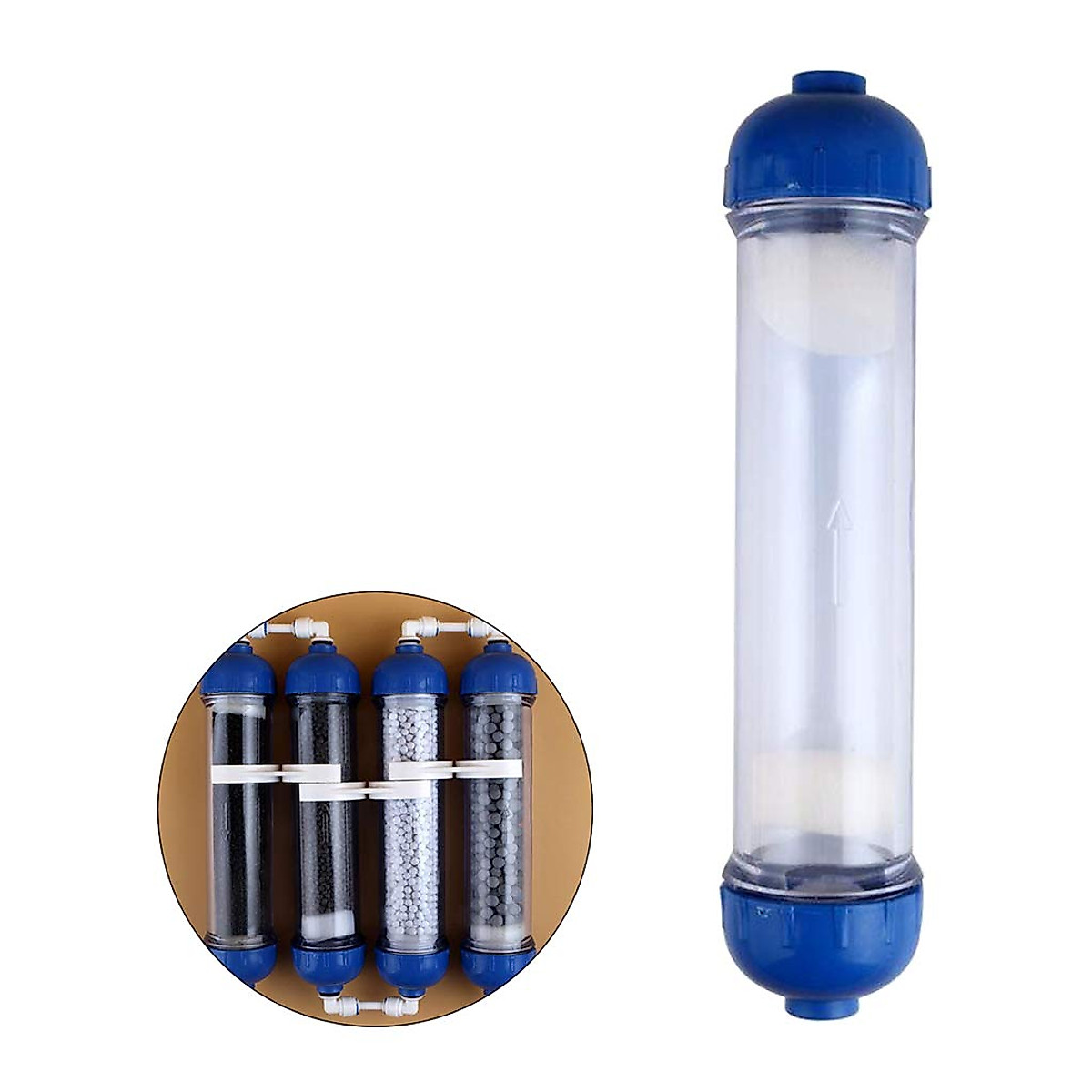 homozy T33 Water Filter Housing Empty Bottle Refill Two DIY Refillable Filter Shell Inline Filters Tube Reverse Osmosis