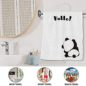 TOPCARPENTER Decorative Hand Towels for Bathroom, Hello Spring Panda Kitchen Hand Towel Set of 2, 15 * 30 inch Soft Fingertip Towel Decortive Hand Towels for Bathroom Kitchen