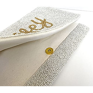 WIFEY Clutch Purse, Bride Gifts, Bridal Gift for Bride, Wedding Gift, Bride To Be Gift, Engagement Gift, Bridal Wedding Gift, Bride Beaded Clutch, Wifey Bride Bag, Future Wife Gift, White