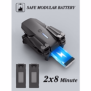 Kids Drone with Camera Foldable Mini Drone for Kids Boys Beginners Toys Drone Gestures Selfie One Key Start 360° Flips 2 Batteries Toy Gifts for Boys Black