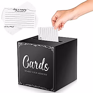 60 Pieces Share a Memory Card for Memorial Goodbye Party Decorations Funeral Memory Cards with a Card Box Funeral Memory Box for Funeral Farewell Remembrance Party Favors and Supplies