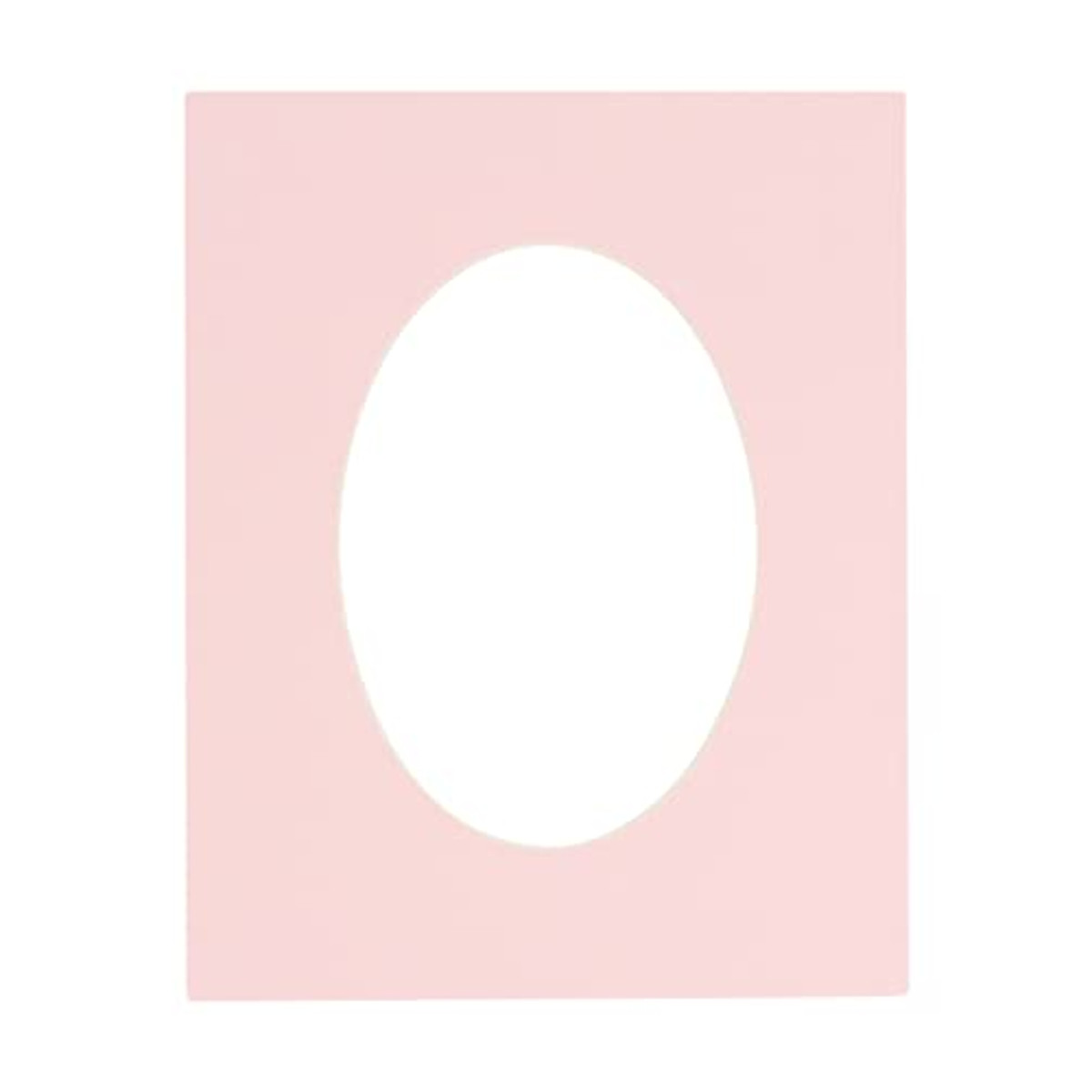 8x11 Mat Bevel Cut for 6x9 Photos - Precut Soft Pink Oval Shaped Photo Mat Board Opening - Acid Free Matte to Protect Your Pictures - Bevel Cut for Family Photos, Pack of 1 Matboard Show Kit With Acid