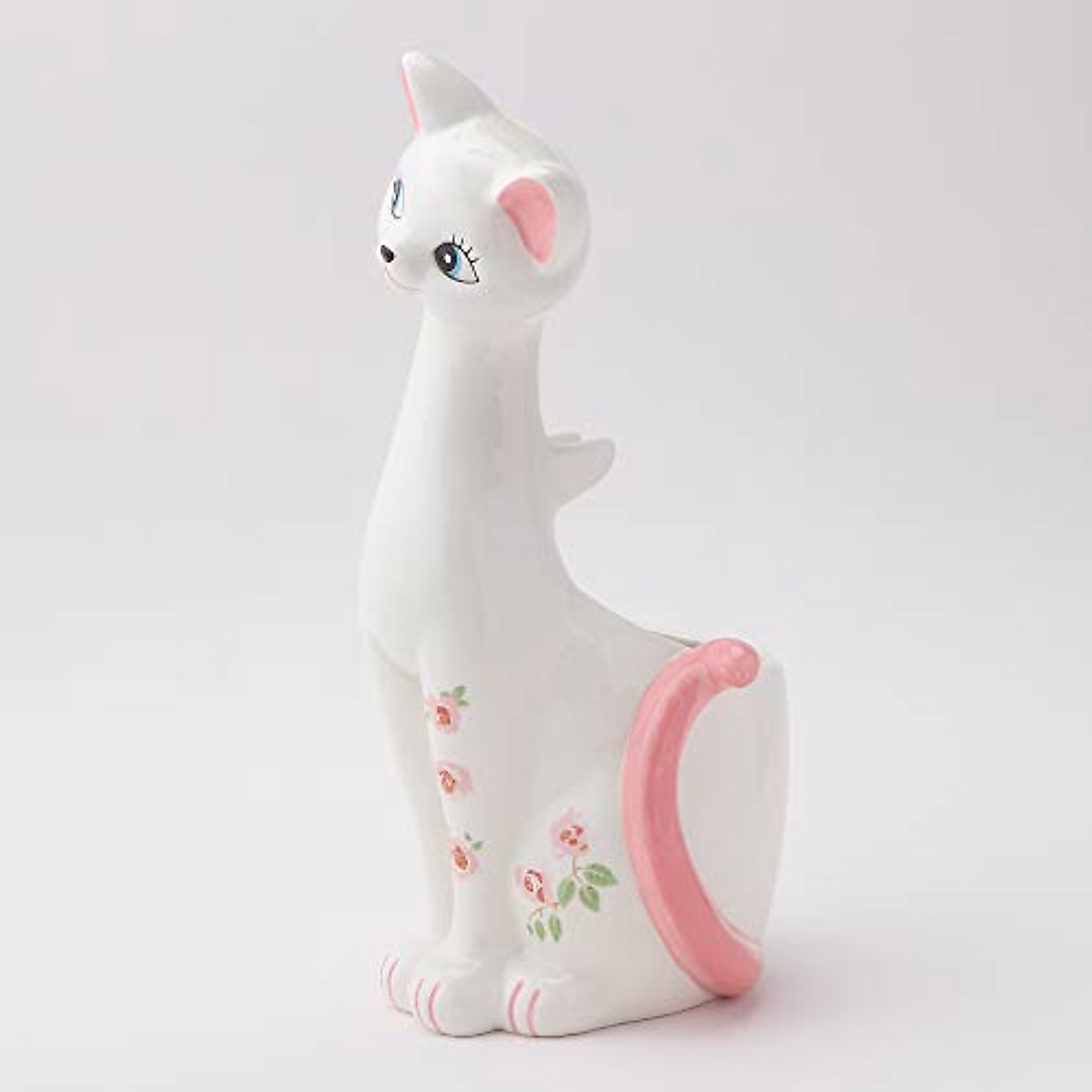 Sunart SAN1708 Cute Miscellaneous Goods, Lovely Pottery Cat Toilet Brush Holder, Toilet Brush Included, Width 5.1 inches (13 cm), Pink