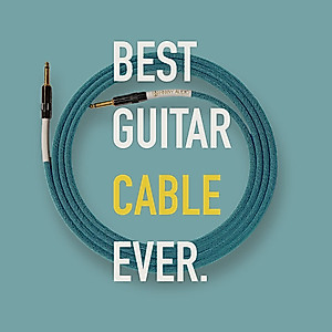 Runway Audio Instrument Cable - Lowest Capacitance Cable on The Market (10ft, Straight to Straight, Aqua-Blue)