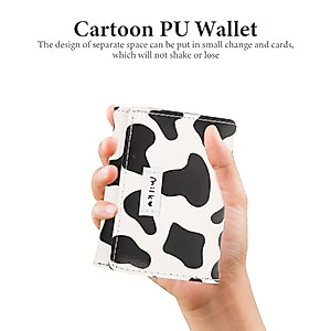 PACKOVE Trifold Ladies Wallets Cute Cow Pattern Wallet Mini Credit Card Wallet Small Cow Wallet Short Purse Practical Cash Wallet for Girls
