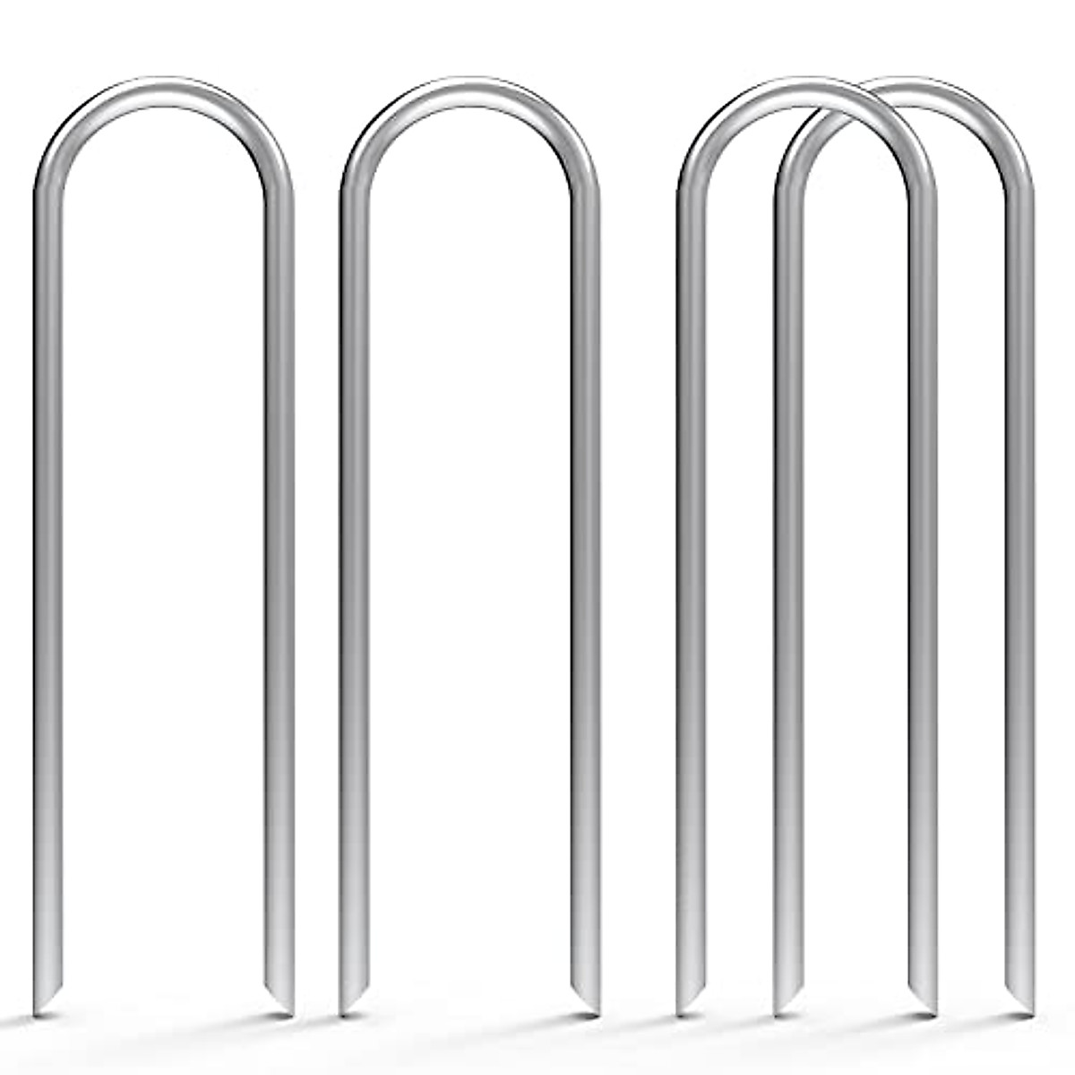 MySit 100 Pack 6 Inch Garden Stakes Heavy Duty 11 Gauge Galvanized Yard Staples U Pegs Fences Drip Irrigation Securing Stakes 1/2-Inch to 1-5/8-Inch Loop Stake for Anchoring Lawn Drippers Soaker Hose