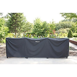 Woodhaven 12 Foot Waterproof Full Cover - Covers 3/4 Cord Outdoor Firewood Rack - Reinforced Vinyl with Front Opening Straps - Keeps Logs Dry (Black)