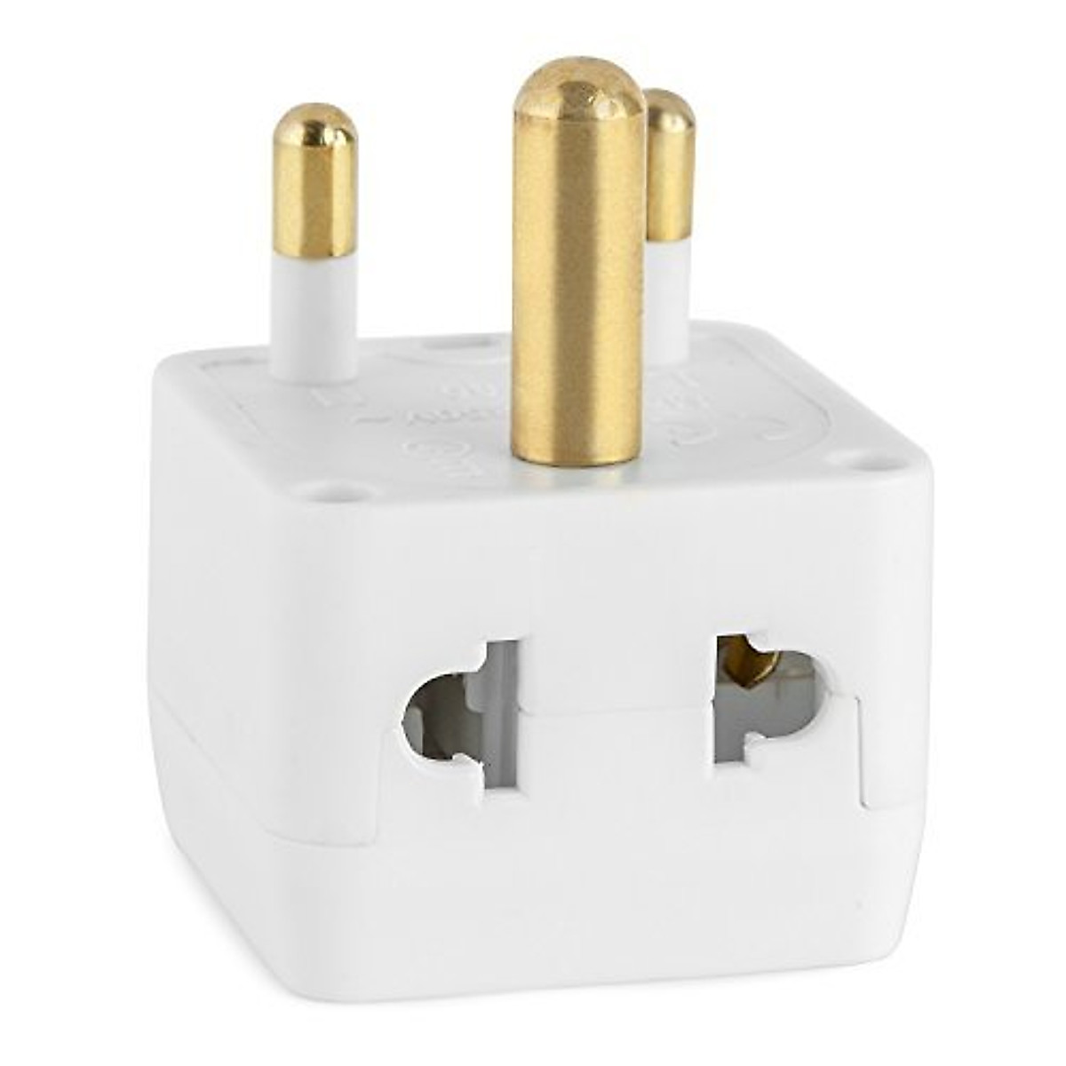 Yubi Power 2 in 1 India Travel Adapter with 2 Universal Outlets - Built in Surge Protector - White Type D Plug Adapter for India, Nepal, Pakistan, Bangladesh, International Power Adapter