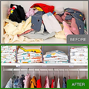 Fixwal 8pcs Clear Acrylic Shelf Dividers for Organization, Closets Shelf and Closet Separator for Bedroom, Kitchen and Office Shelves