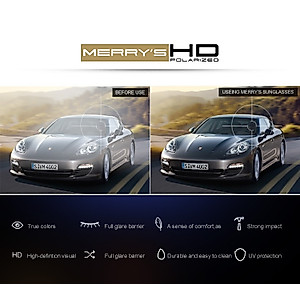 MERRY'S Men Polarized Sunglasses Male Women Outdoor Fishing Sun glasses (Brown, 58)