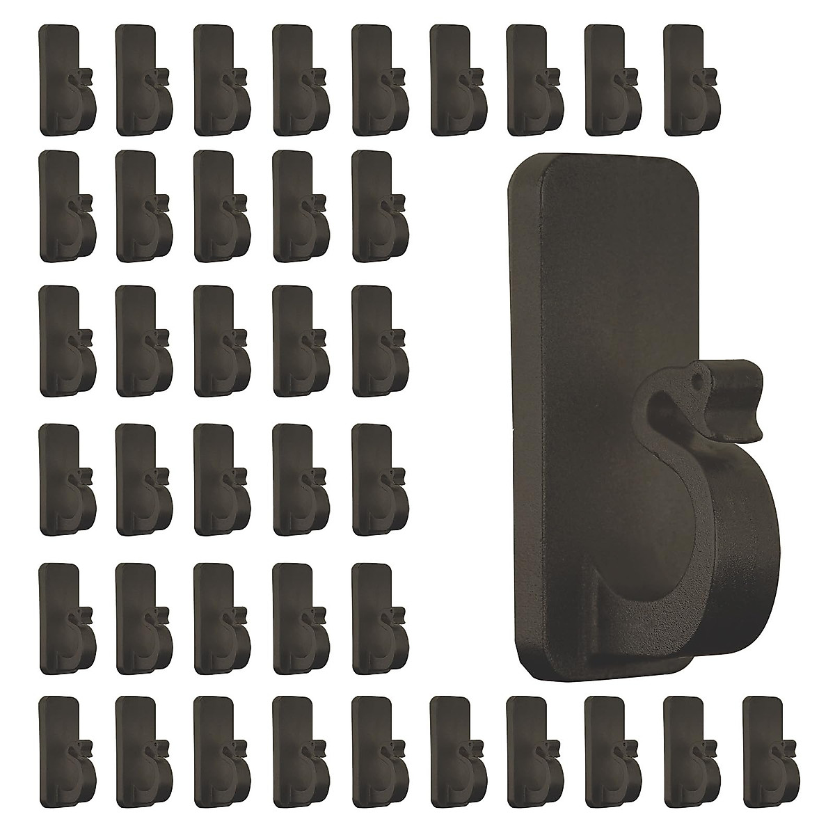 WISTTUPER Adhesive Hooks for Outdoor String Light, Cable Clip for Christmas Light Outdoors String Lights Clip,Adhesive for Patio Hold Fence Hangers and Christmas Lighting Strips Hook (Black)