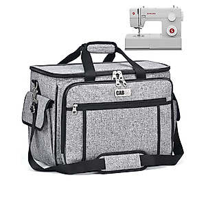 Sewing Machine Case, CAB55 Sewing Machine Carrying Bag with Removable Padding Pad, Tote Bag for Sewing Machine and Extra Sewing Accessories, Gray(17"x13"x14")