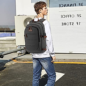 Canvas Laptop Backpack-Anti Theft Bag for Men Women,Rucksack Fits 15.6Inch Laptop, Work Travel Bookbag with USB Charging Port and Lock