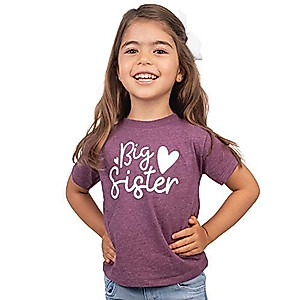 ELLA COLE COMPANY Big Sister Announcement T-Shirt for Toddler Girl- Luxury Cotton Blend Big Sister Shirt Maroon, 2T