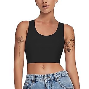 AGILONG Chest Binder for FTM Women Transgender Tomboy Binder Trans Pullover Elastic Breast Binder Bras Tank Tops(Medium,Black)