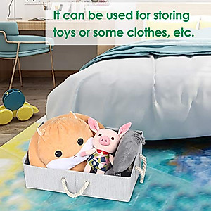 TomCare 4-Pack Storage Baskets Foldable Trapezoid Storage Box Fabric Cube Storage Box Storage Cubes with Durable Rope Handles Cube Organizer Storage Containers for Living Room Bedroom Office (Grey)