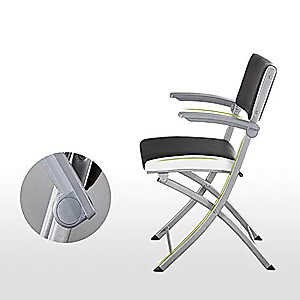 Mlaea Foldable Office Chairs, Executive Computer Desk Chair with Backrest, Dining Bedroom Living Room Chair, 42 * 40 * 95CM(Color:Black)