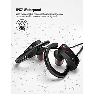 Gspmoly Bluetooth Headphones, IPX7 Waterproof Sports Earphones 10H Playtime with Mic HD Stereo Sound in-Ear Earbuds Noise Cancelling Headsets Running Workout, Compatible with Android/iOS