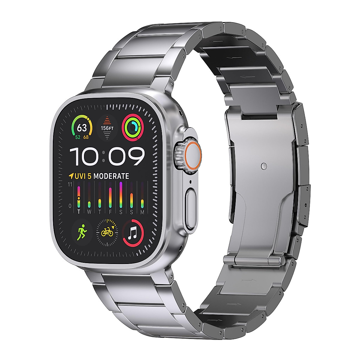 Ultra 2 Titanium Band 49mm Compatible with Apple Watch Ultra 2 & Ultra 1 Metal Band - Titanium Metal Bracelet