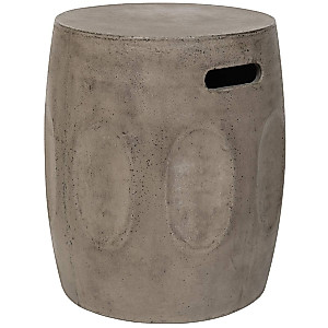 SAFAVIEH Outdoor Collection Zuri Modern Dark Grey Concrete Round Accent Table (Fully Assembled)